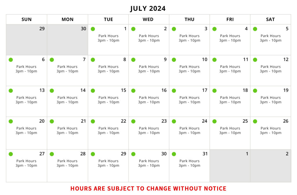 Hours and Events - Gillians Wonderland Pier